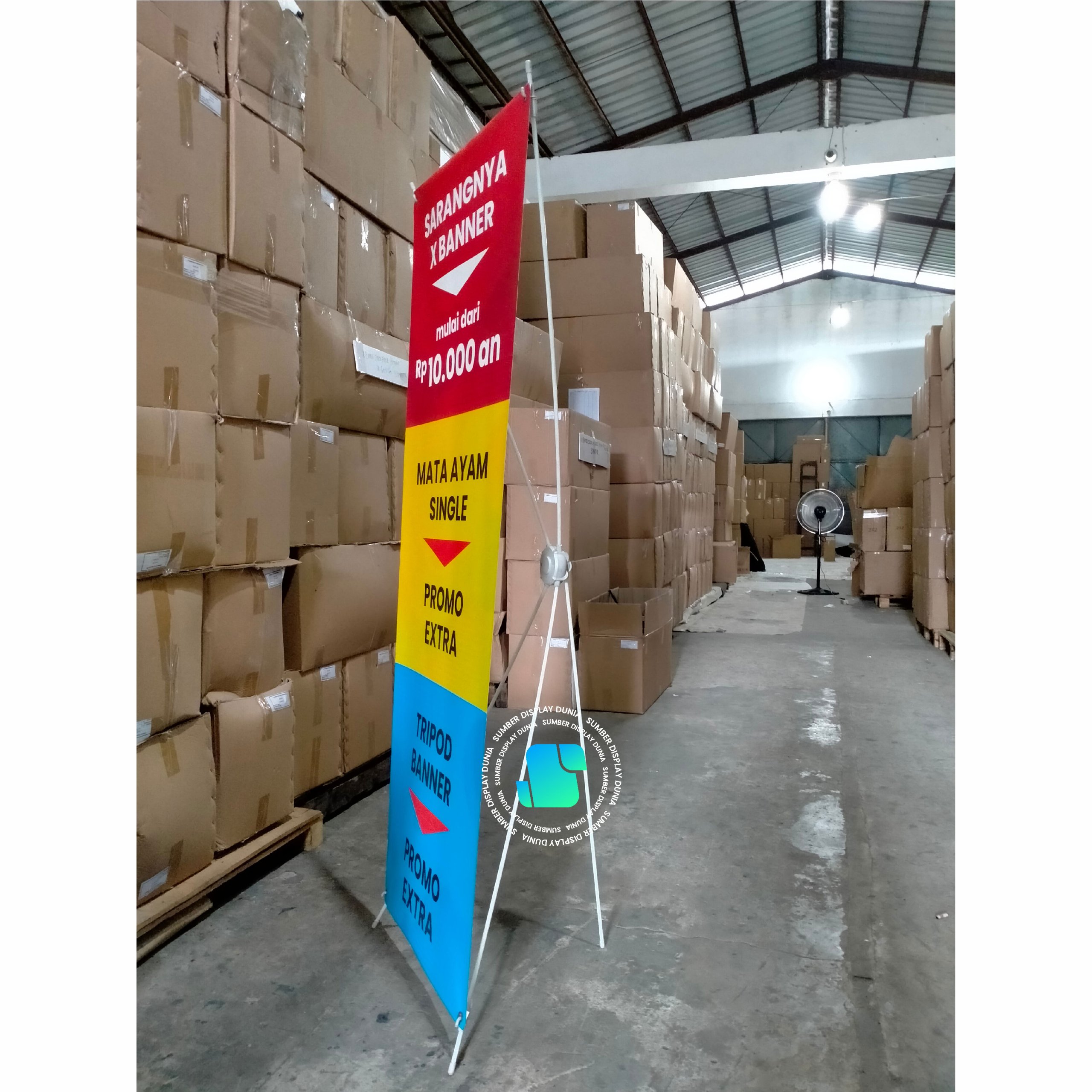 X Banner Donut Putih https://sdisplay.co.id/ - Sumber Display Dunia