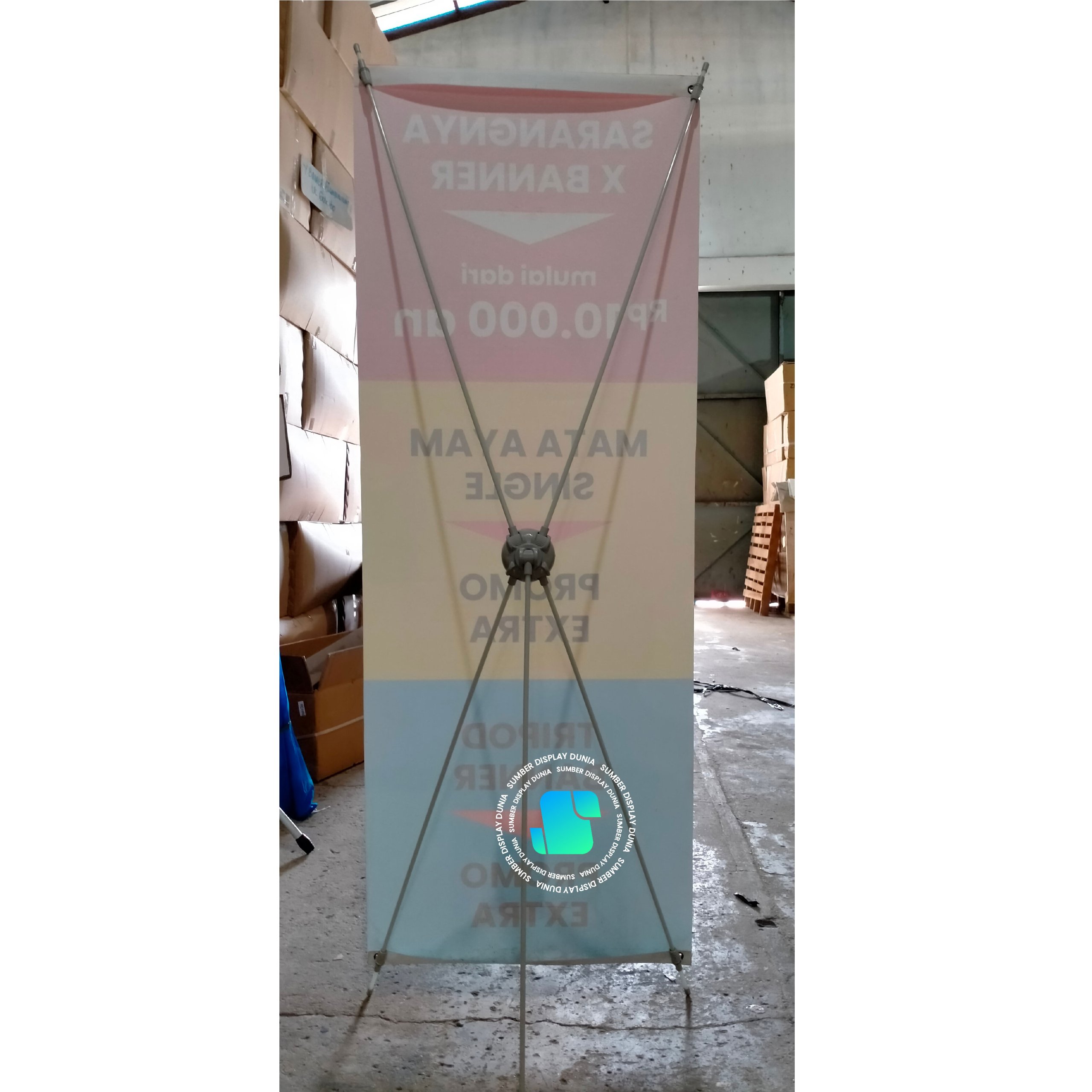 X Banner Donut Putih https://sdisplay.co.id/ - Sumber Display Dunia